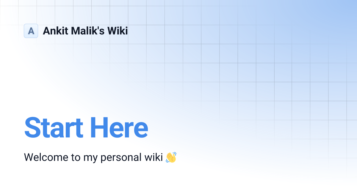 Start Here | Ankit Malik's Wiki